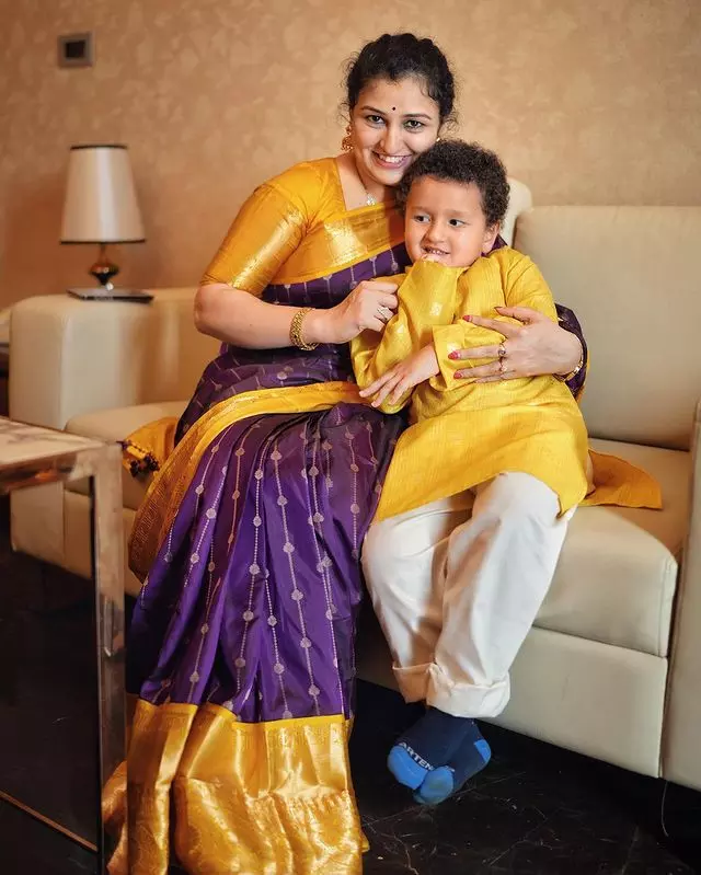 Rishab Shetty and Pragathi Shetty Radiate Joy in a Heartwarming Family ...