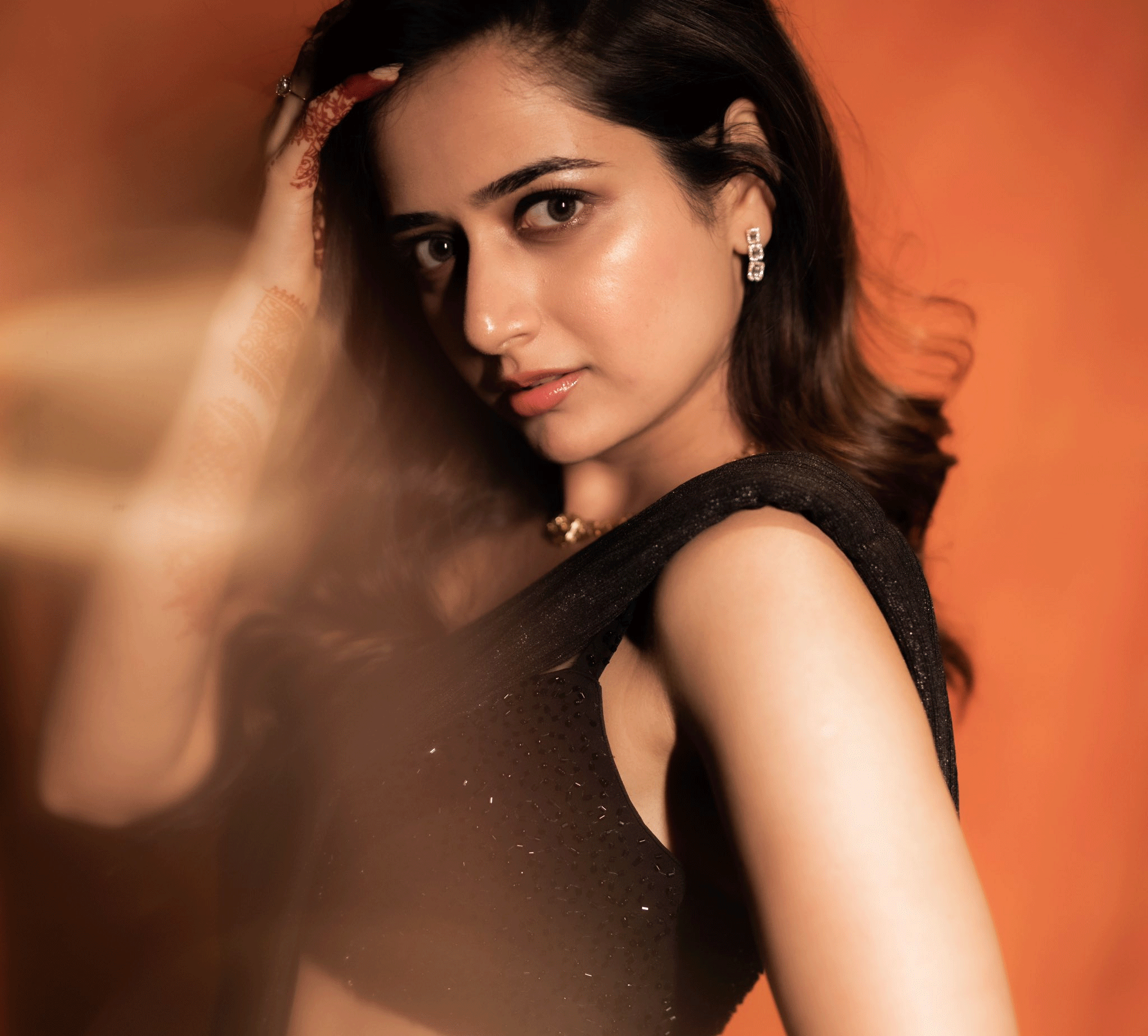 Ashika's bold looks in a black saree | Ashika's bold looks in a black saree