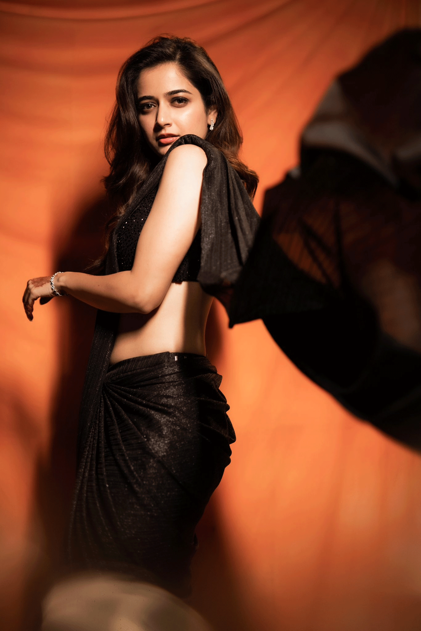 Ashika's bold looks in a black saree | Ashika's bold looks in a black saree