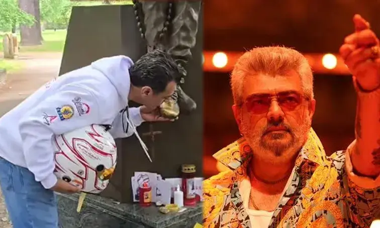 Ajith Kumar Kisses Racer’s Leg, Fans Stunned | Ajith Kumar Kisses Racer ...