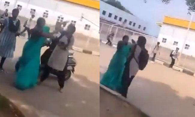 నా ఫోన్ తీసుకుంటావా? లెక్చరర్ ను చెప్పుతో కొట్టిన విద్యార్థిని.. వీడియో | Student Attacks ...