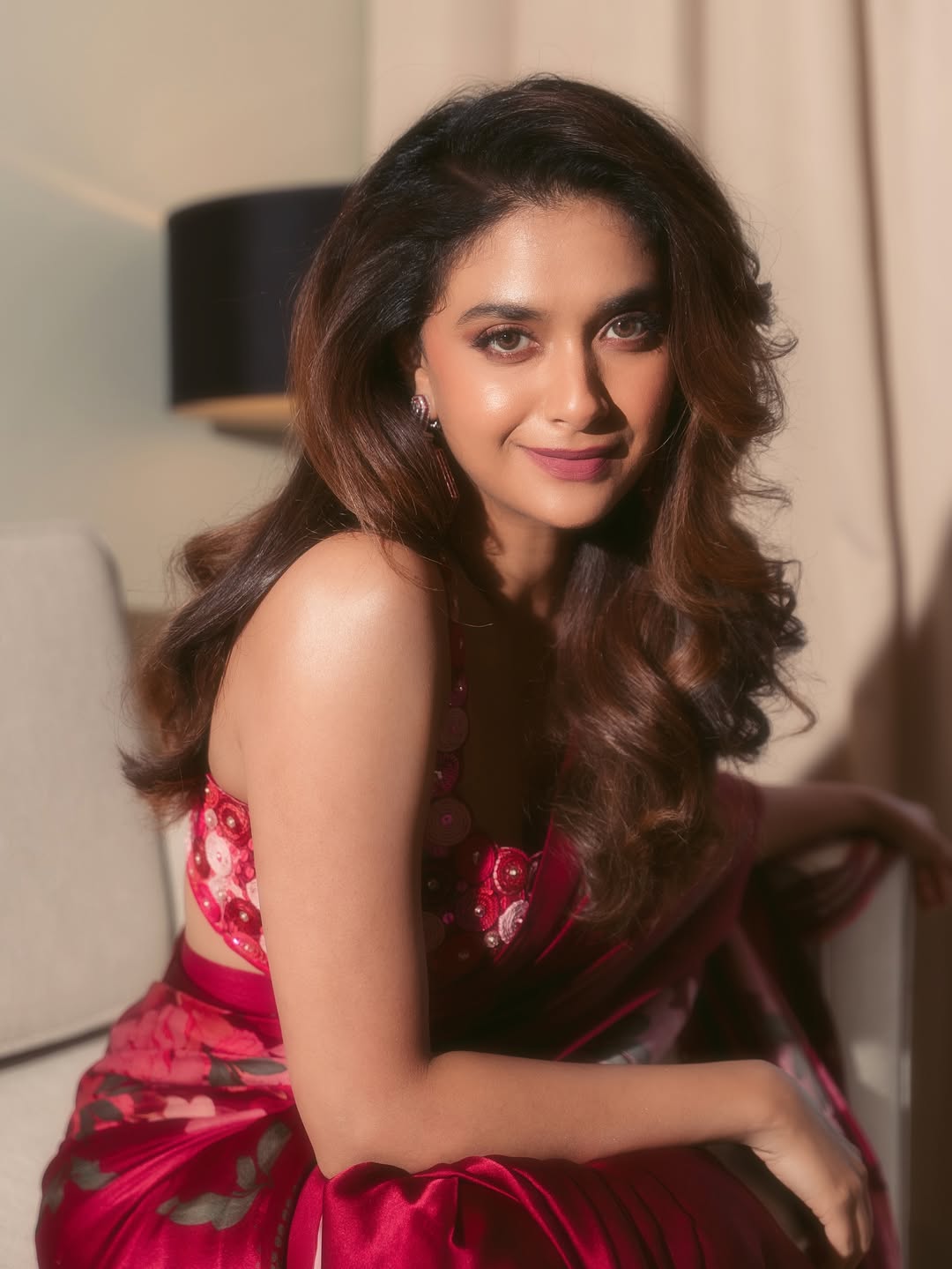 Keerthy Suresh’s Saree Look from Dubai is a Hit Among Fans | Keerthy ...