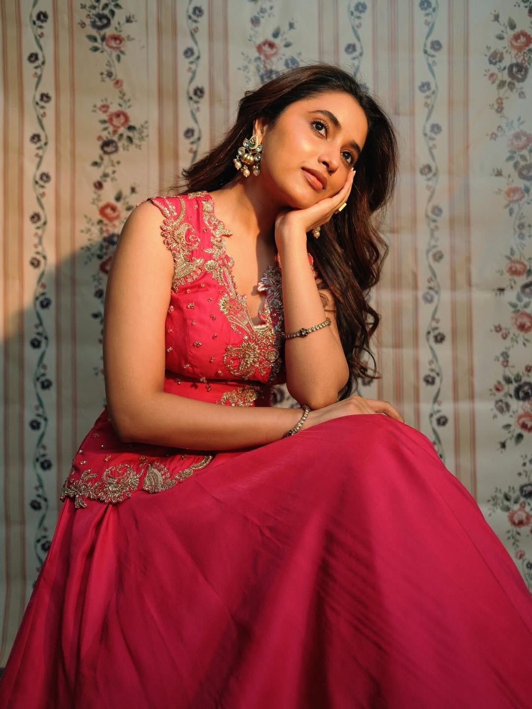 Priyanka Mohan Radiates Elegance in Stunning Pink Lehenga Photoshoot ...