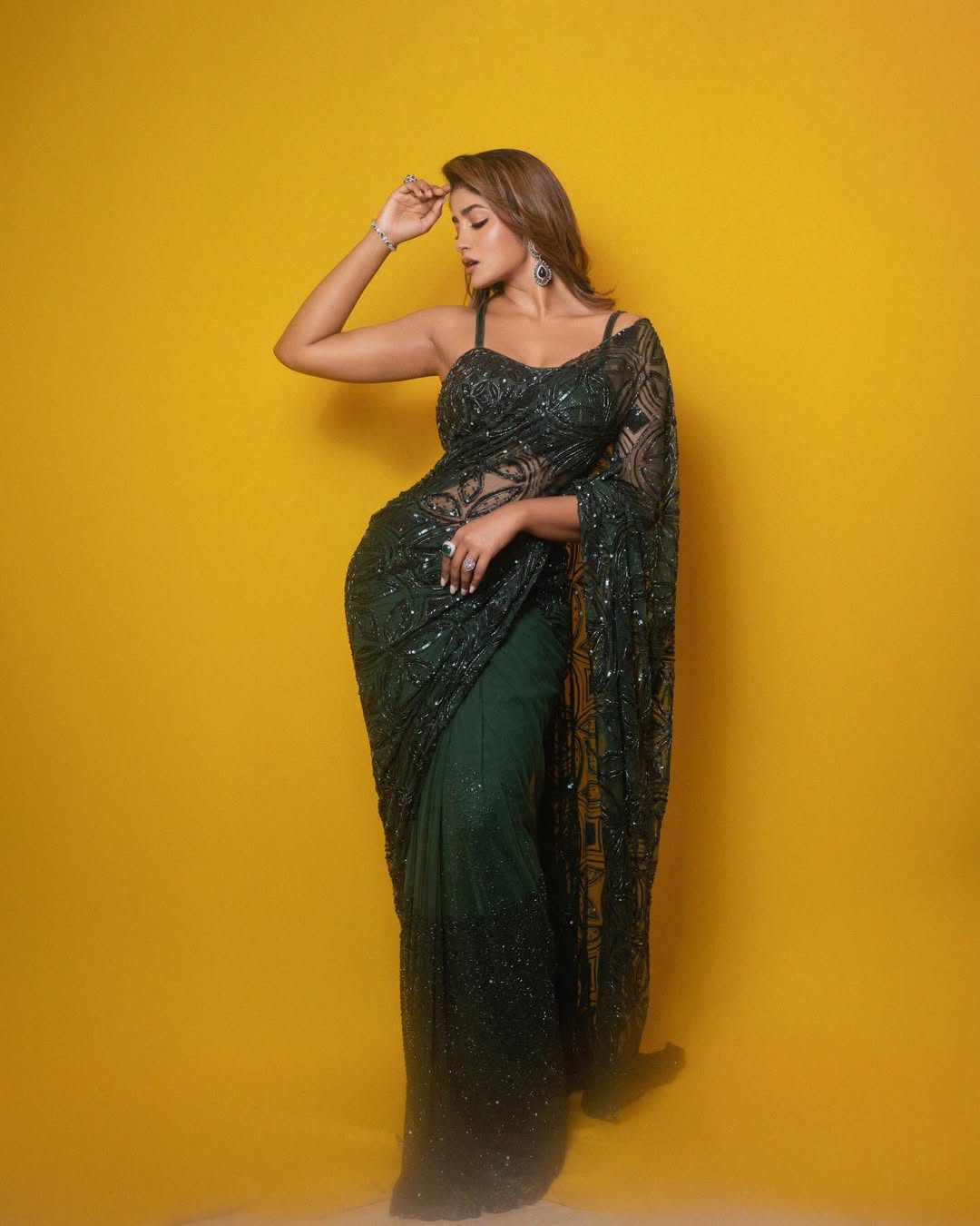 Dimple Hayathi Turns Up the Glam Quotient in Emerald Elegance | Dimple ...