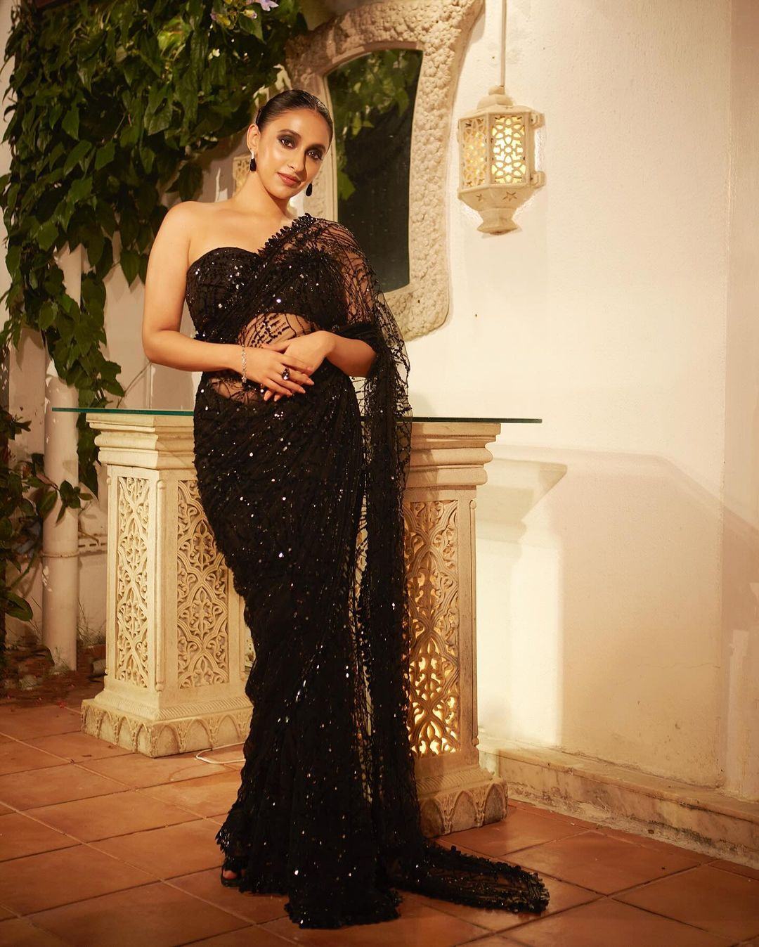 Diwali Elegance: Akansha Ranjan Kapoor's Stunning Black Saree | Diwali ...