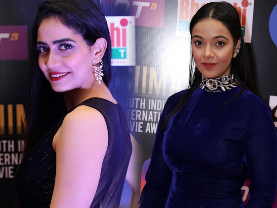 Nithya Shetty and Komal Sharma at SIIMA Awards 2021 Awards Red Carpet