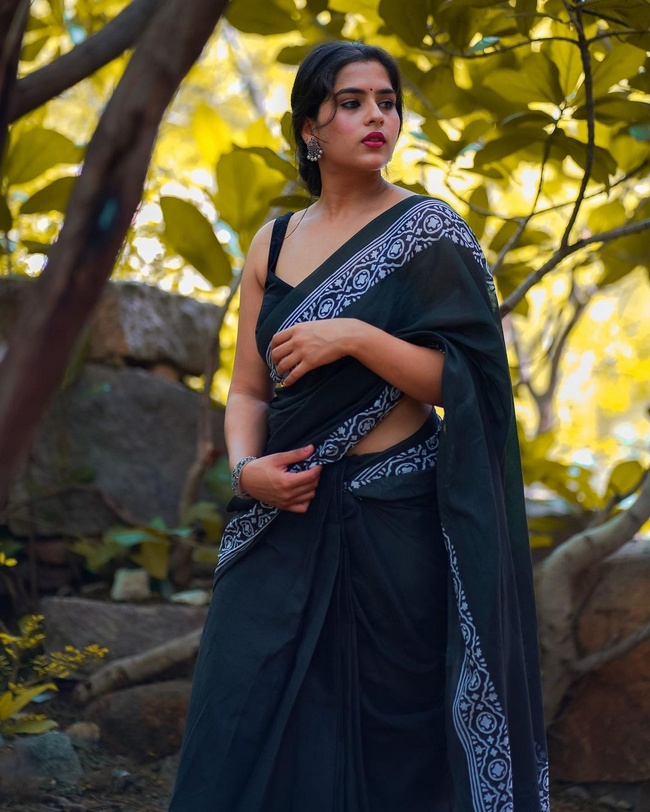 Kavya Kalyanram Pretty Looks in Black Saree