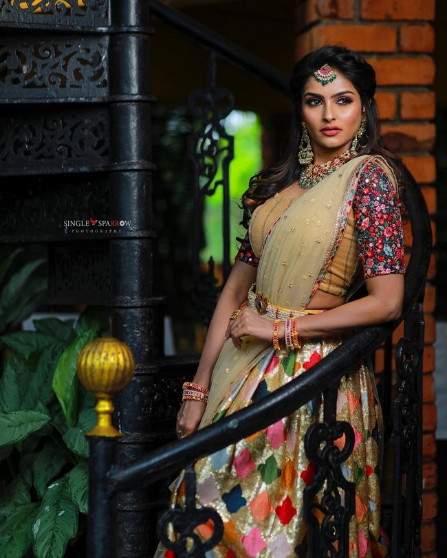 Subalakshmi Rangan Stylish Pics in Blue Dress