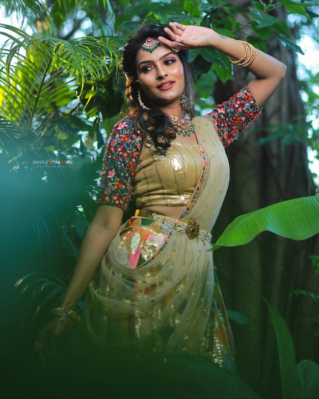 Subalakshmi Rangan Stylish Pics in Blue Dress