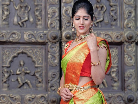 Pretty Looks Of Chandni Chowdary In Saree