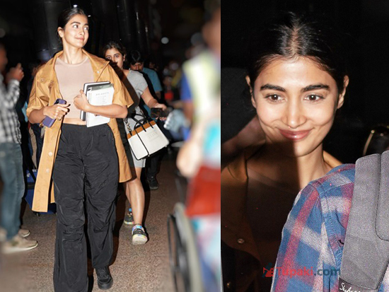 Pooja Hegde Papped Arriving In Hyd