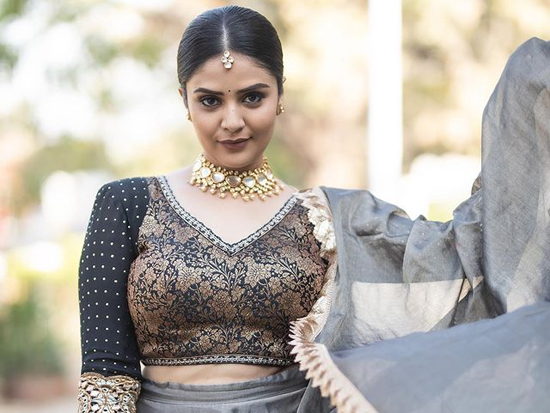 Sizzling Looks Of Sreemukhi In Designer Outfit